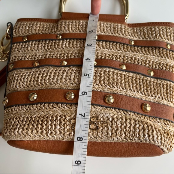 Jessica Simpson | Bags | Jessica Simpson Woven Studded Embellished Faux ...